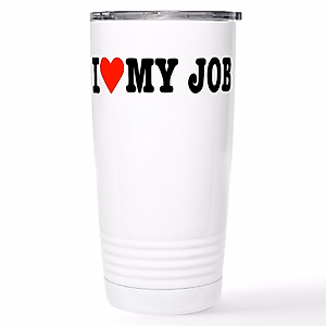 CafePress I Love My Job Stainless Steel Travel Mug 20 oz. Insulated Stainless Steel Coffee Tumbler