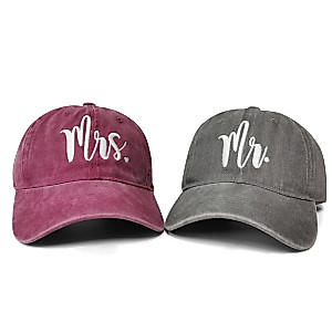 Mr. and Mrs. Hats, Embroidered Baseball Caps Snapback Hat, Bride Groom Matching Hats, Bridal Gift, Newlywed Honeymoon Wedding Gift, Couples Set