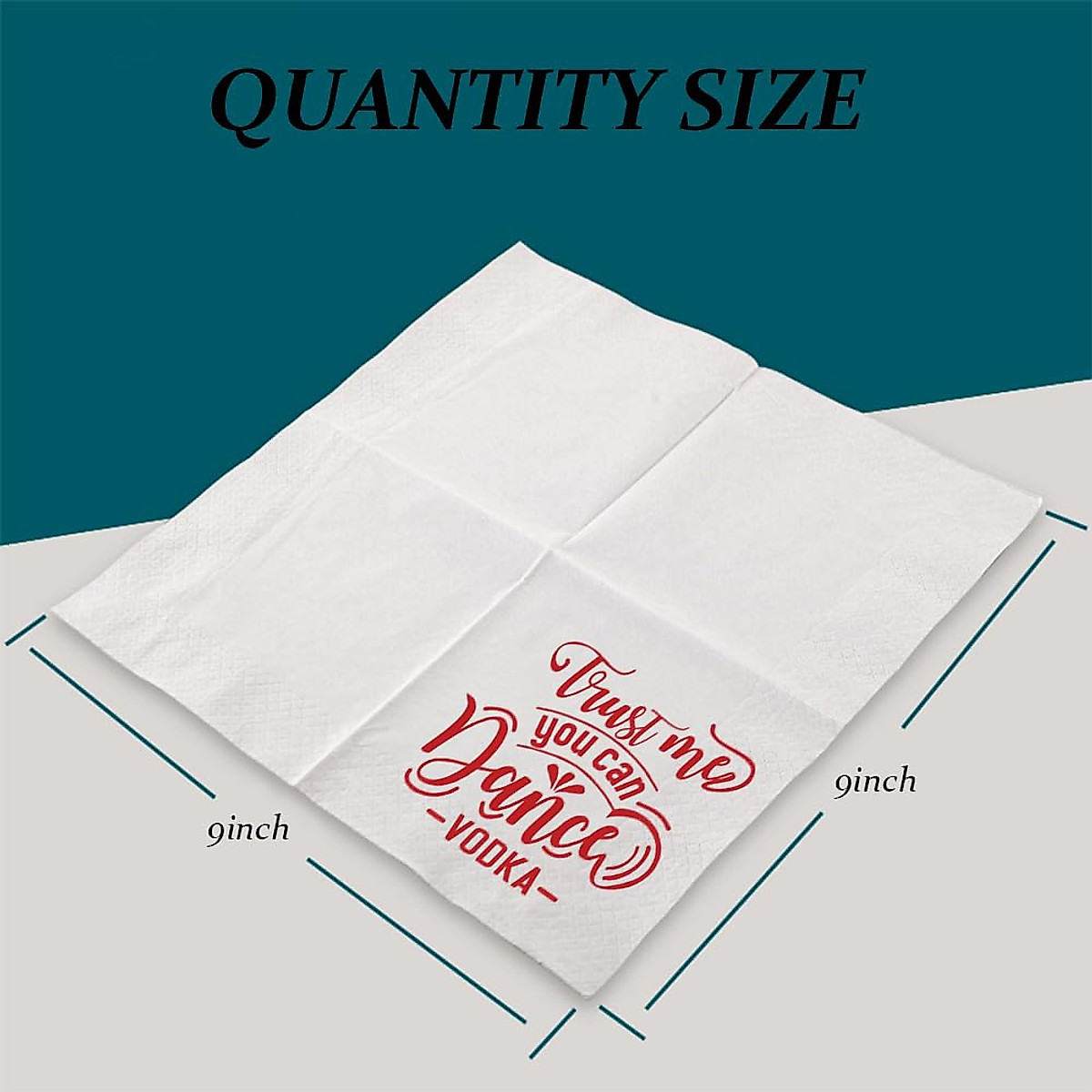 VOWFOO Funny Cocktail Napkins 100Pcs Trust Me You Can Dance Vodka Paper Napkins For Cocktail Party Nightclub Event Bachelorette Wedding Reception Bridal Shower Birthday Girls Night 5 x 5 2-ply (Vodka)