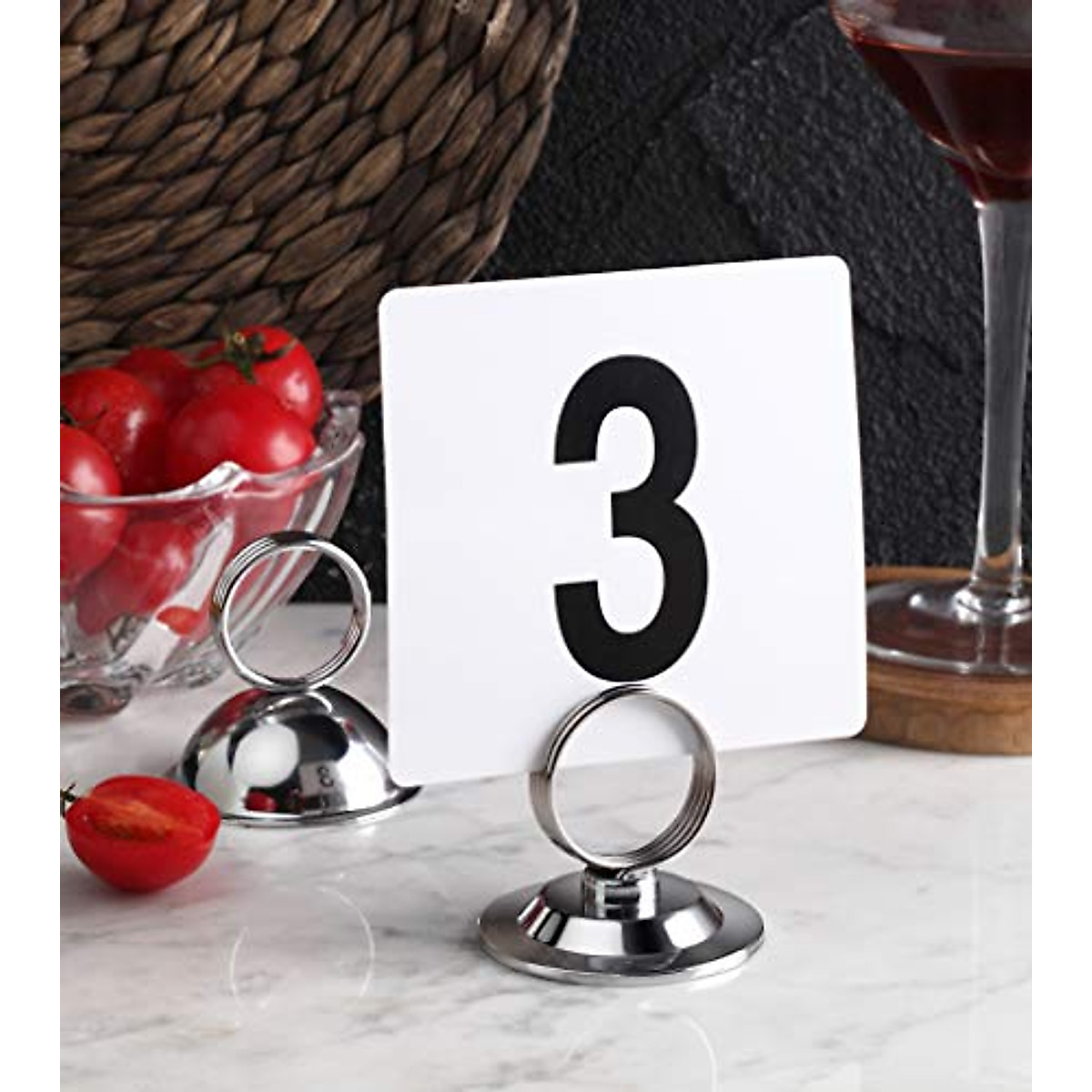 New Star Foodservice 23176 1 to 50-Double Side Plastic Table Numbers, 4 by 4 Black on, White