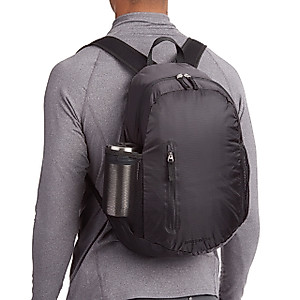 Amazon Basics Lightweight Packable Hiking Travel Day Pack Backpack - 17.5 x 17.5 x 11.5 Inches, 25 Liter, Black