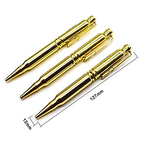 Pen Kit Mall Rifle Bullet Pen Refillable Gold Ballpoint Bullet Shaped Twist Pen (One Pen)
