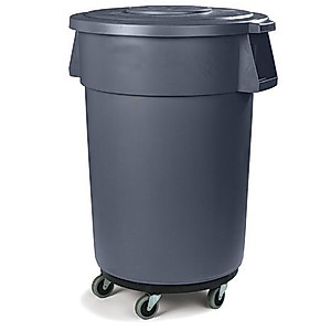 Tiger Chef Commercial 5 Caster Trash Can Dollies, 18-inch by 6-inch, Black Plastic Dolly with Casters, Perfect Fit for Round Trash Cans, Waste Container Dollies Trash Dolly (2 Pack)