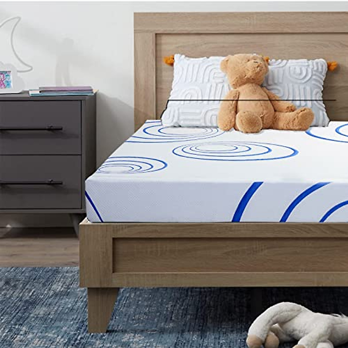 8 Inch Bamboo Charcoal Infused Gel Memory Foam Mattress with CertiPUR-US Certified for Bunk Bed, Daybed, Fiberglass Free Cover, Cool-to-Touch Soft, Made in USA (Twin XL)