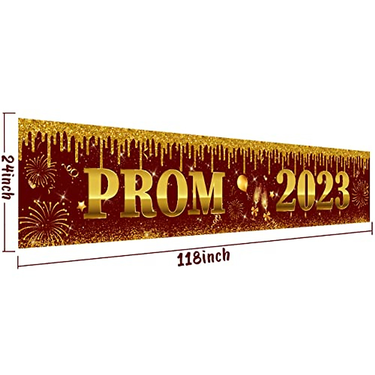 Large Prom 2023 Banner Graduation Party Decorations Maroon Congrats Grad Yard Sign Banner Backdrop for High School College Graduation Party Supplies