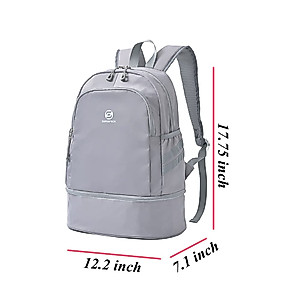 Women Sports Backpack Gym Bag with Shoe Compartment Wet Pocket Travel Backpacks Lightweight Water Resistant Workout Bag (9270-Pink&Black) 17 inch