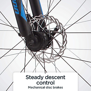 Schwinn S29 Mens and Womens Mountain Bike, 29-Inch Wheels, 21-Speed, 20-Inch Aluminum Frame, Dual-Suspension, Mechanical Disc Brakes, Matte Black