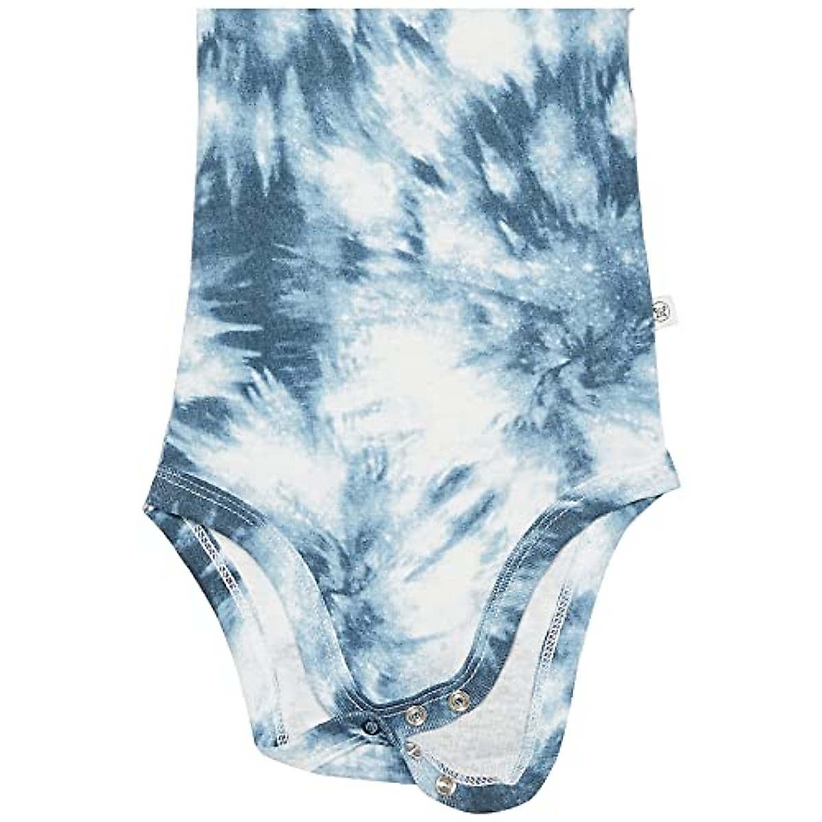 HonestBaby Short Sleeve Bodysuits One-Piece 100% Organic Cotton for Infant Baby Boys, Girls, Unisex, 3-Pack Tie Dye Blues, 3-6 Months