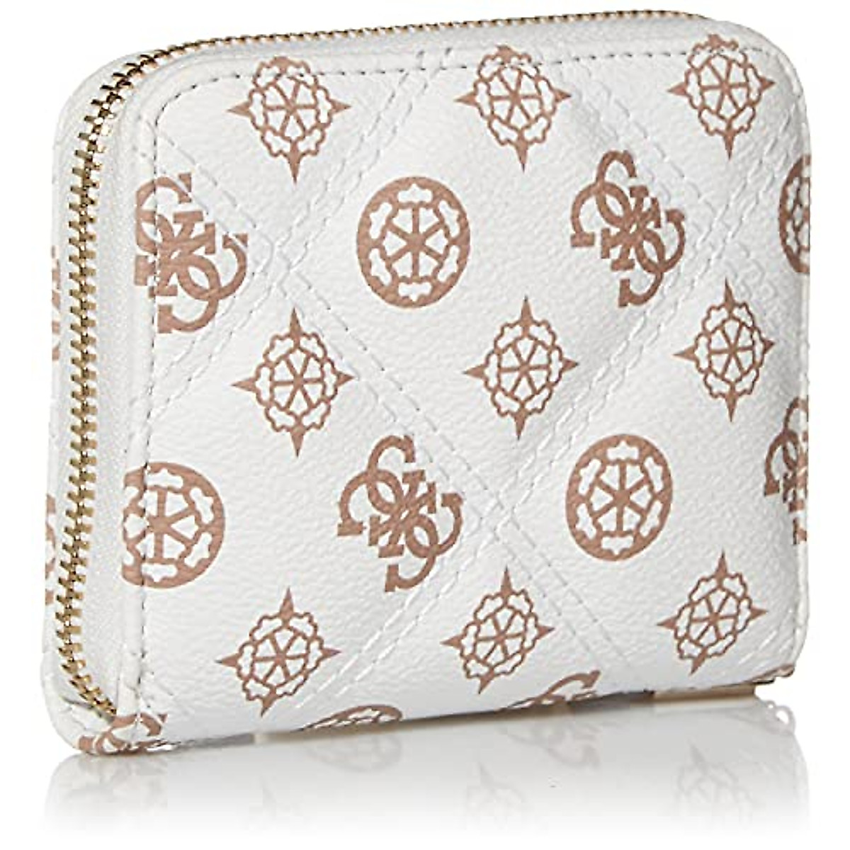 GUESS Cessily Small Zip Around Wallet, White Multi