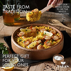 Hakan Natural & Handmade Terracotta Pan for Cooking | Authentic Clay Pan, Cazuela Dish, Ancient Mexican Clay Cookware, Earthenware Mud, Pottery Kitchenware (Midi 14 in)