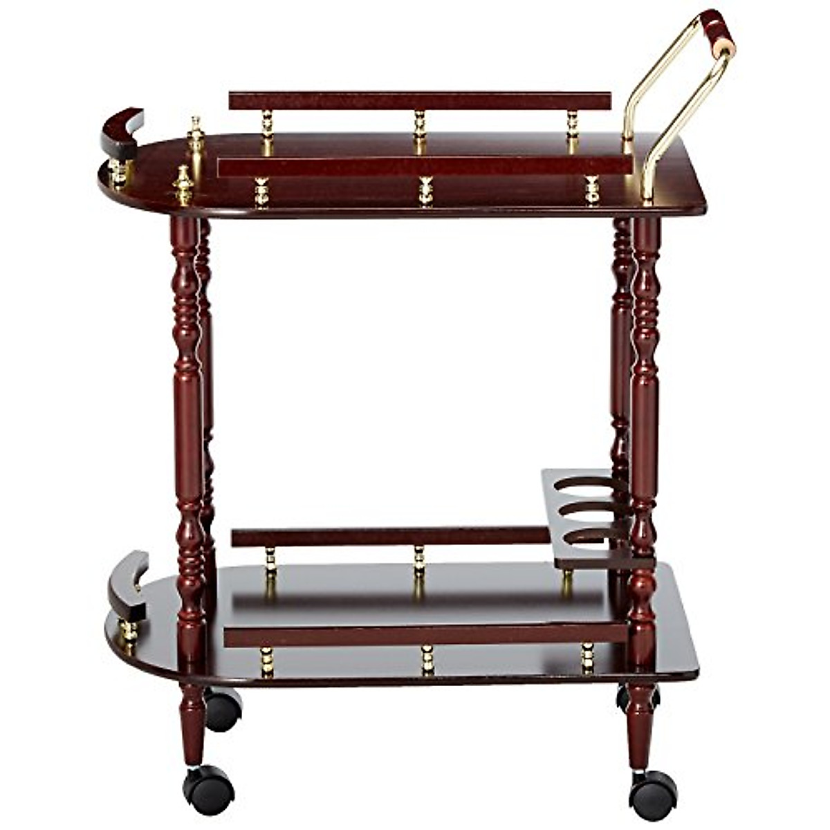 Coaster Home Furnishings Palmer 2-Tier Serving Cart Merlot and Brass