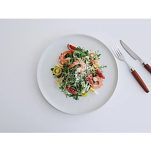 famiware Nebula 6 Pieces Dinner Plates, 10.2 inch Plates Set, Scratch Resistant, Stoneware Dinnerware, Kitchen Modern Rustic Dishes, White