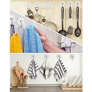 LUPYJI 15 Pack Suction Cup Hooks,Thicken Transparent Reusable Suction Cups for Glass/Kitchen/Bathroom/Shower Wall/Window/Door,Holds up to 4 lbs