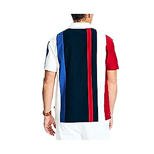 Nautica Men's Classic Fit Rugby Striped Polo, Vertical Navy