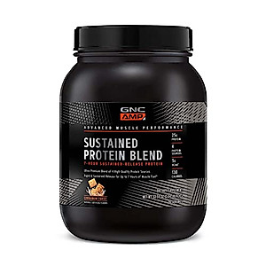 GNC AMP Sustained Protein Blend| Targeted Muscle Building and Exercise Formula | 4 Protein Sources with Rapid & Sustained Release | Gluten Free |28 Servings | Cinnamon Toast