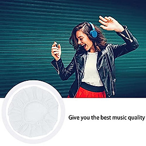 100Pcs White Non-Woven Sanitary Headphone Ear Cover, Disposable Super Stretch Covers Washable for Most On Ear Headphones with 10~12cm Earpads (XL - 13cm)