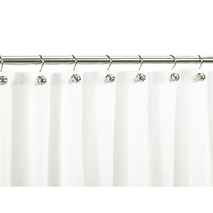 Chictie Nickel Shower Curtain Hooks - Decorative Shower Curtain Rings,Set of 12 Silver Metal Rustproof Shower Hangers for Bathroom Curtains Rods Hollow Ball Design