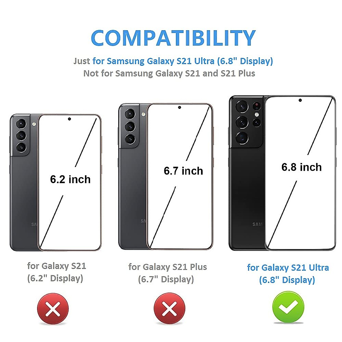 Onetop Compatible with Samsung Galaxy S21 Ultra Wallet Case with Card Holder, PU Leather Kickstand Card Slots Case, Double Magnetic Clasp and Durable Shockproof Cover 5G 6.8 Inch(Blue)