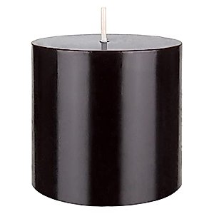 Mega Candles 1 pc Unscented Black Round Pillar Candle, Hand Poured Premium Wax Candles 3 Inch x 3 Inch, Home Décor, Wedding Receptions, Baby Showers, Birthdays, Celebrations, Party Favors & More