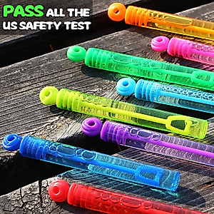 Goodie Bags Stuffers for Kids Party, 32 Pack Mini Neon Bubble Wands for Party Favors Supplies in Gift Box, Classroom School Reward, and Pinata Filler Toys, Birthday Decorations, Small Halloween Treats