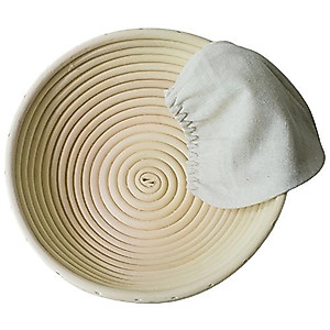 2pcs 7" Banneton Proofing Basket Round Bread Brotform with Liner Eco-Friendly Natural Rattan for Professional & Home Bakers