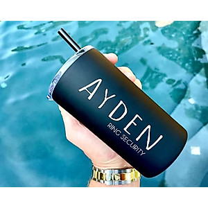 Ring Bearer Gift, Ring Security Tumbler Gift, Personalized Kids Water Bottle, Ring Security Proposal Gift, Ring Bearer Tumbler (Black)