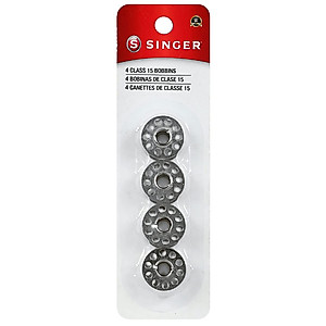 SINGER 2136 Class 15 Metal Bobbins, 4-Count, 1-pack