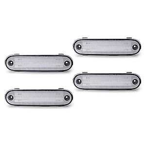 iJDMTOY JDM Clear/White Lens Front/Rear Side Marker Light Housing w/Pigtails Replacements Compatible With 1990-2005 Mazda Miata MX-5 NA NB, Replace OEM Amber/Red Sidemarkers