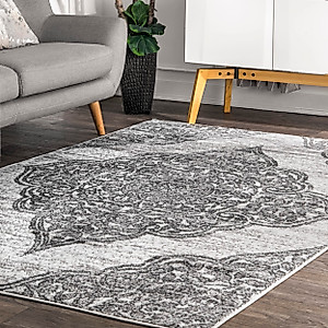nuLOOM Transitional Floral Jeannette Area Rug, 9x12, Grey