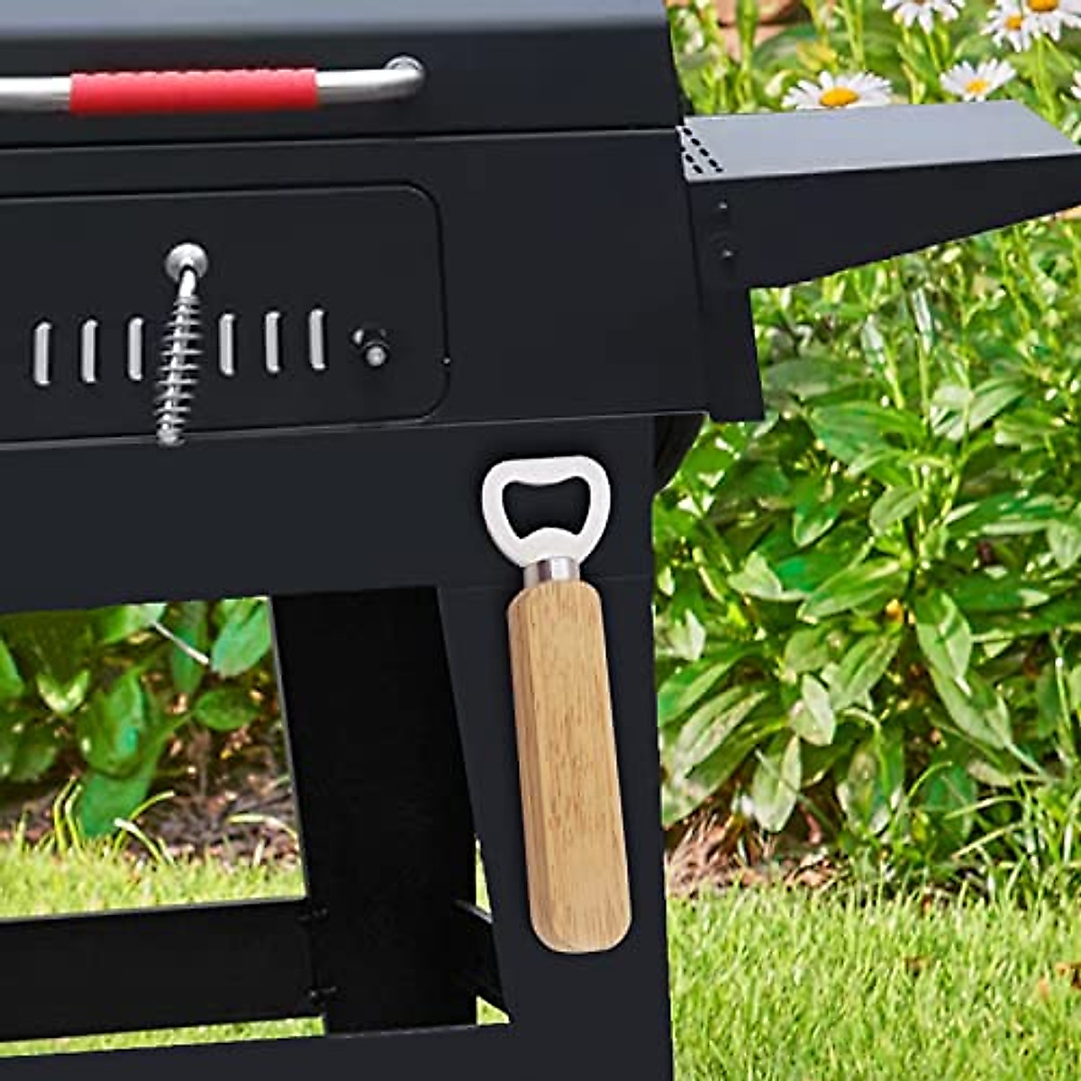 2 Pack Magnetic Beer Bottle Opener for Fridge with Solid Wood Handle, Easily Stay on the Fridge and RV for Convenient Storage - Cool Kitchen Gadget, Gift for Fathers Husbands Bartender