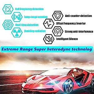 New Radar Detector, Driving Aids with Mute Memory, City/Highway Mode, Long Range Detection, Led Display, Ideal Gift for Cars （Blue）