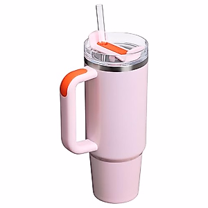 Stanley Quencher H2.0 Tumbler with Handle and Straw 30 oz | Flowstate 3-Position Lid | Cup Holder Compatible for Travel | Insulated Stainless Steel Cup | BPA-Free | Rose Petal Shimmer
