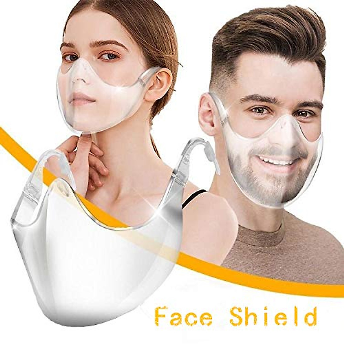 MAXRIENY Clear Face Shield, Face Shield Reusable Plastic Face Shield and Breathable Transparent Face Shield for Women 5.4x5.7in
