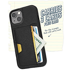 Smartish iPhone 13 Wallet Case - Wallet Slayer Vol. 2 [Slim + Protective] Credit Card Holder with Kickstand - Black Tie Affair