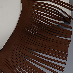 Trims by the Yard 6" Premium Vegan Leather Fringe Trim | Brown | (5 yard cut)