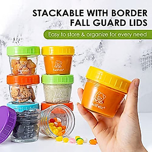 Facilfeliz 24 pack Glass Baby Food Storage Jars, 4 oz Baby Food Jars with Airtight Lids, Leakproof Reusable Small Glass Baby Food Containers for Infant & Baby, Freezer, Microwave & Dishwasher Safe