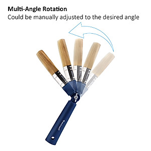 Genixart Multi Angle Adjustable Masonry Paint Brush, Stain Brushes for Fence & Wall Painting (3Pack Assorted Sizes)