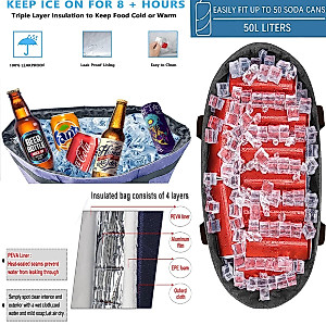 Daoxizhou Insulated Cooler Bag Thermal Insulation - Premium, Collapsible Soft Cooler Makes Insulated Grocery Bag, Food Delivery Bag, Travel Insulated