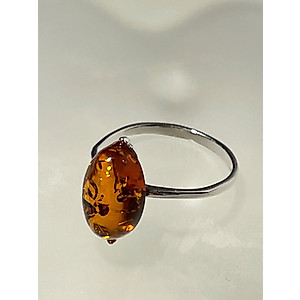 Gift Shoppe By Nina Natural Baltic Elegant Cognac Amber and Sterling Silver Ring (7)