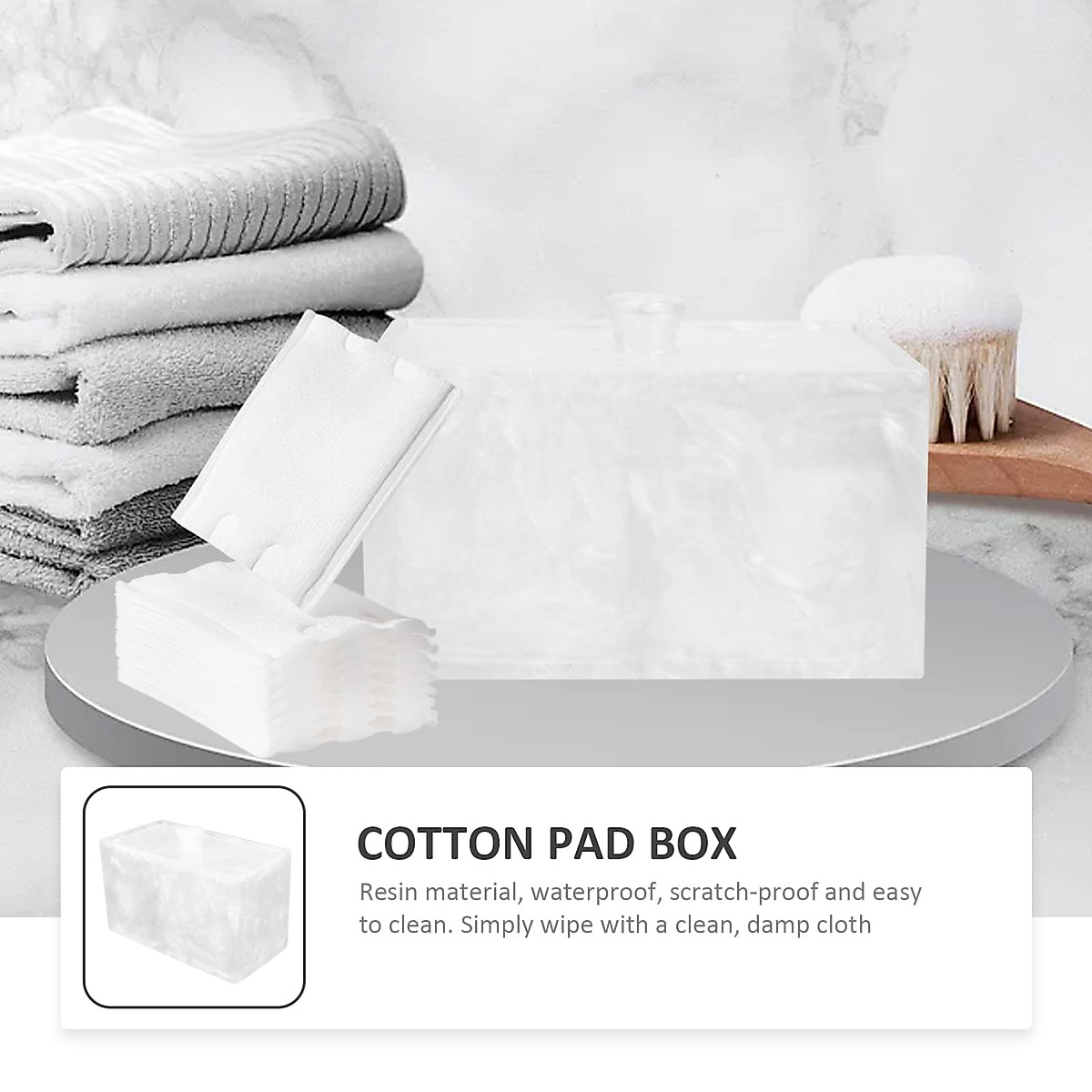 Cabilock Box cosmetic cotton storage box cotton pad container makeup applicator organizer floss holder flosser dispenser cotton pads holder cotton holder Compartments Cotton Pad Case patch