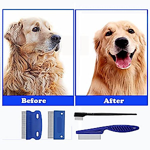 5 Pieces Pet Dog Eye Combs Tear Stain Remover Combs Pet Grooming Comb,Pet Lice Comb Remove Fleas and Flea Eggs Pet Comb for Removal Dandruff, Hair Stain,for Small Pet Cat Dogs Removing Crust and Mucus (5-Set)