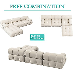 BOKIFOL Sectional Sofa, Modular Sectional Couch with Ottomans- L Shaped Couch for Living Room, 4 Seater Sofa Sets,104"(Beige)