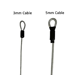 GOMRQING 4FT 5mm Security Cable Lock,Braided Steel Vinyl Coated Safety Cable Luggage Lock,Flexible Steel Cable Security Wire Rope Double Loop
