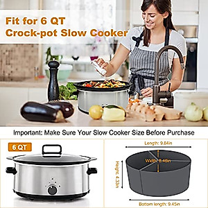 Dompion Silicone Slow Cooker Liners, Reusable 3 Divider Insert Fits for Crock-pot Oval 6 QT Slow Cooker, Dishwasher Safe, Easy Cleanup, Food-Grade BPA Free Cooking Liners for Most 6 QT Slow Cooker
