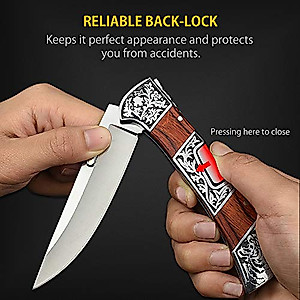 NedFoss Folding Pocket Knife for Men, Temperament Gentleman's Knife with Back Lock and Pocket Clip, Elegent Cool Knives Collection Gift For All