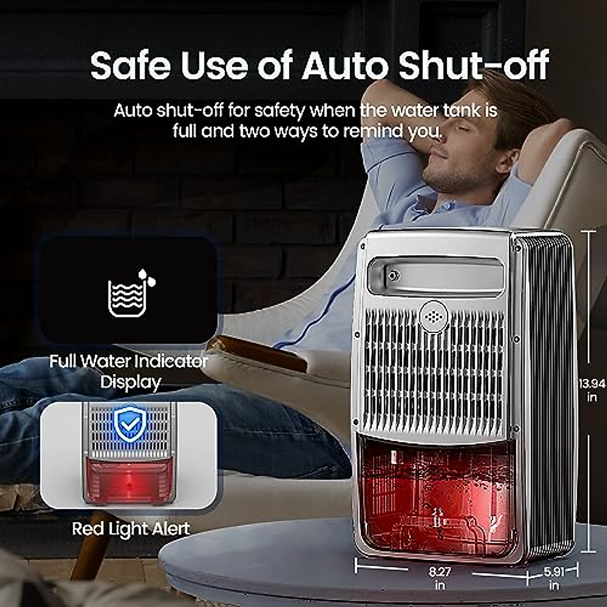 AlohaAir Dehumidifier for Home with Drain Hose, 95 OZ Dehumidifiers for Room, Quiet, Aromatherapy, Timer, Auto Shut-off, Dehumidifiers for Bathroom, Bedroom, Closet, RV & Basement