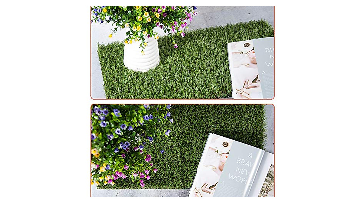 GOLDEN MOON Artificial Grass Turf Patch Tiles - Easy DIY Green Decor