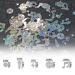 Blopee 230PCS Disco Confetti, Glitter Disco Ball Party Decorations, Mini Disco Ball Confetti and Music Note Confetti for Disco/Music Party Decorations