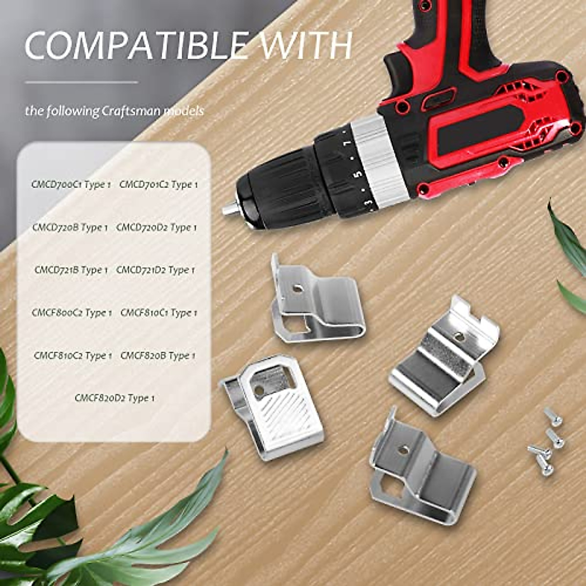 Usamate Replacement Craftsman Cordless Drill Belt Clip N597001 Perfect for impact drill & impact driver- 4 Pack