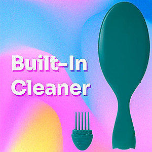 Wet Brush Detangler Hair Brush & Built-In Cleaner Combo, Teal - Detangling Brush with Intelliflex Bristles for Knots, and Tangles - Anti-Static Snag-Free Hair Brush for Split-Ends & Hair Breakage